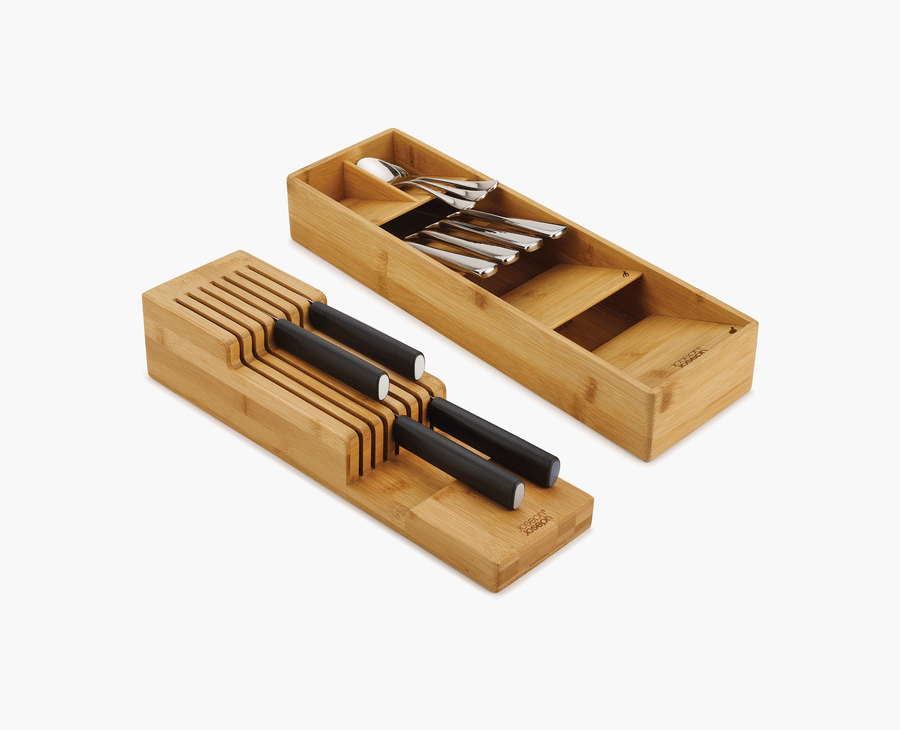 Small Bamboo Knife and Cutlery Organiser Set | Joseph Joseph UK