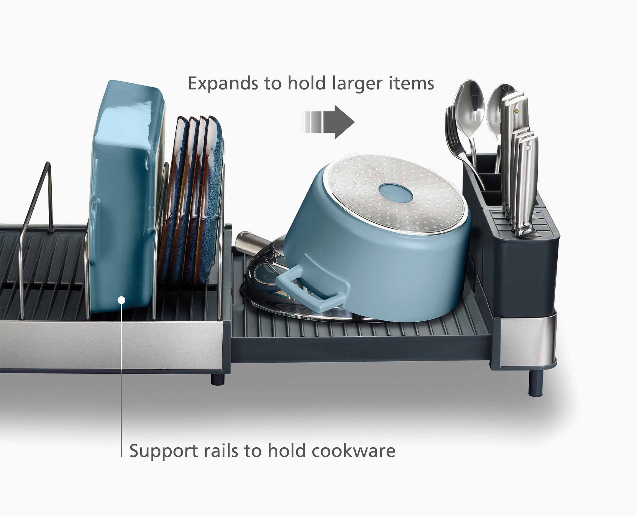 Large Expandable Dish Drainer for Cookware | Joseph Joseph UK