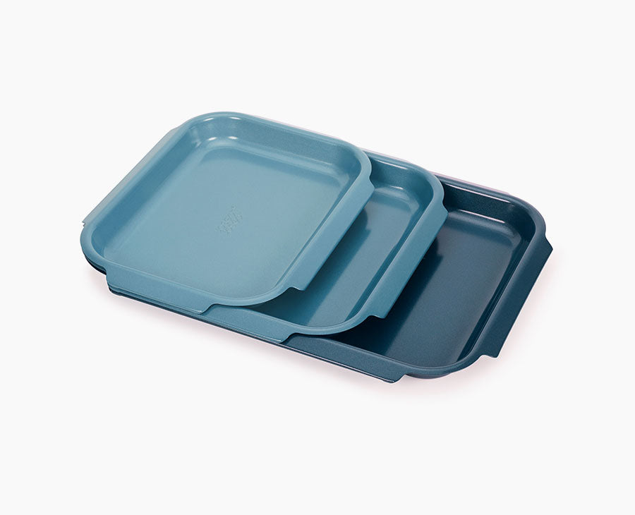 Nest™ Bake 3-piece Blue Baking Tray Set | Joseph Joseph UK
