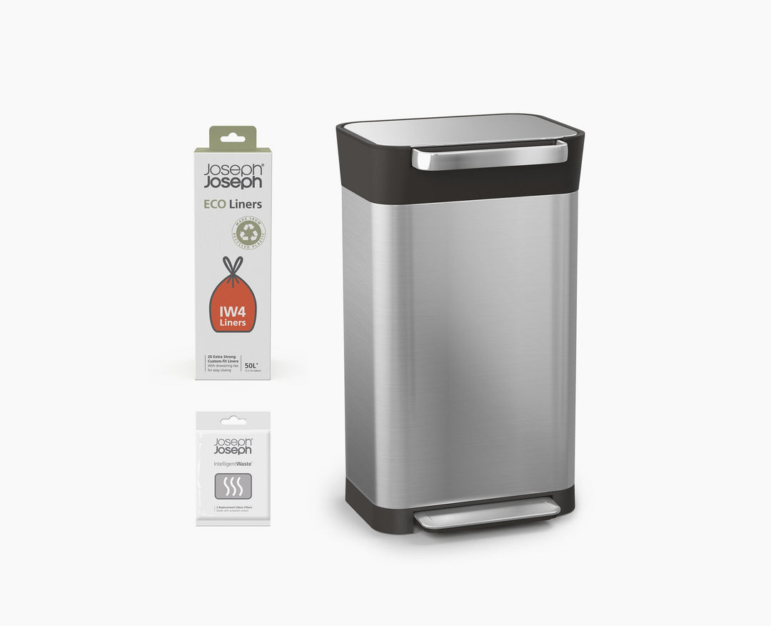 Bin Compactor Titan 30L Set Stainless Steel | Joseph Joseph UK