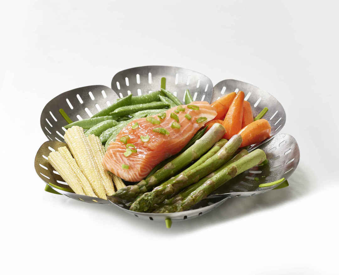 Bloom™ Steel Folding Steamer Basket | Joseph Joseph UK