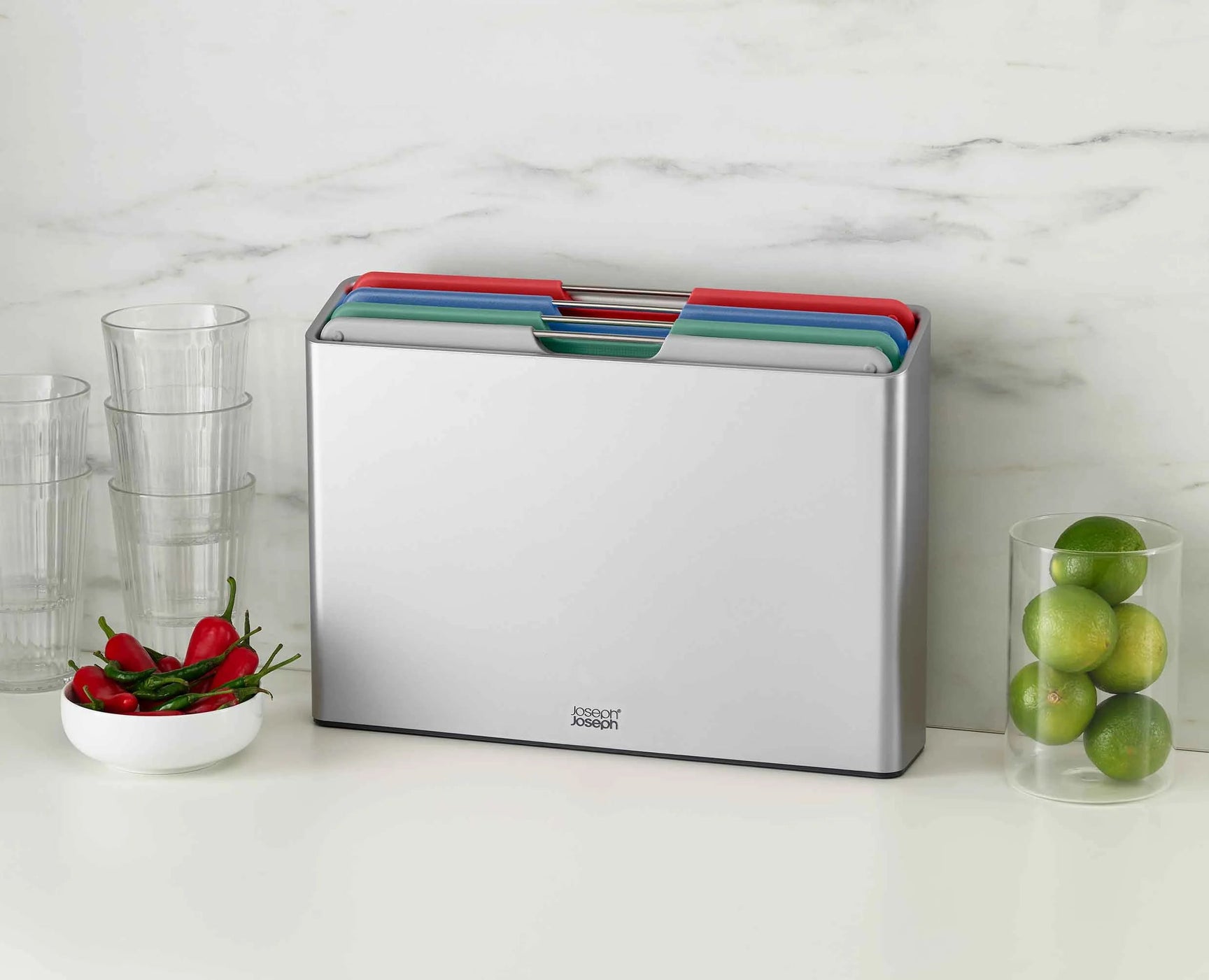 4-piece Chopping Board Set - Coast Silver | Joseph Joseph UK